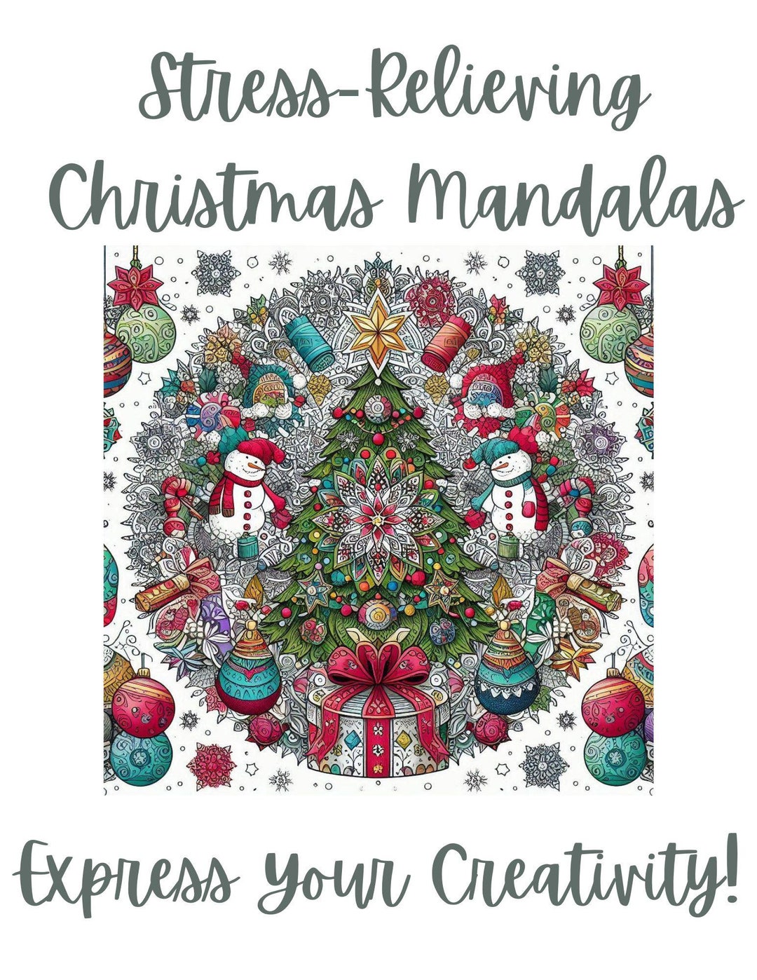 Stress-relieving Christmas Mandala Coloring Digitaldownload,printable ...
