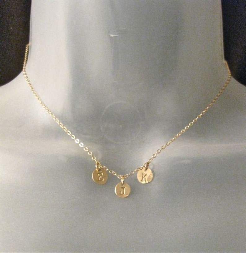 Dainty Gold Necklace Personalized tiny Initial - Etsy