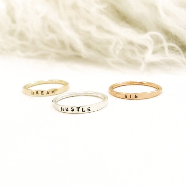 Personalized Stackable Rings - Etsy