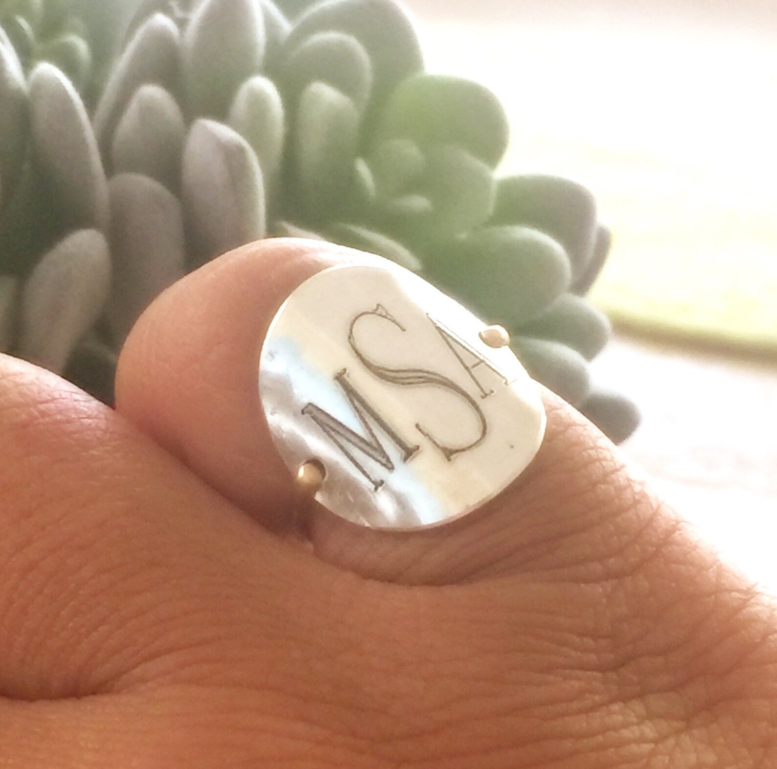 Personalized Monogram Ring Custom engraved on Sterling and | Etsy