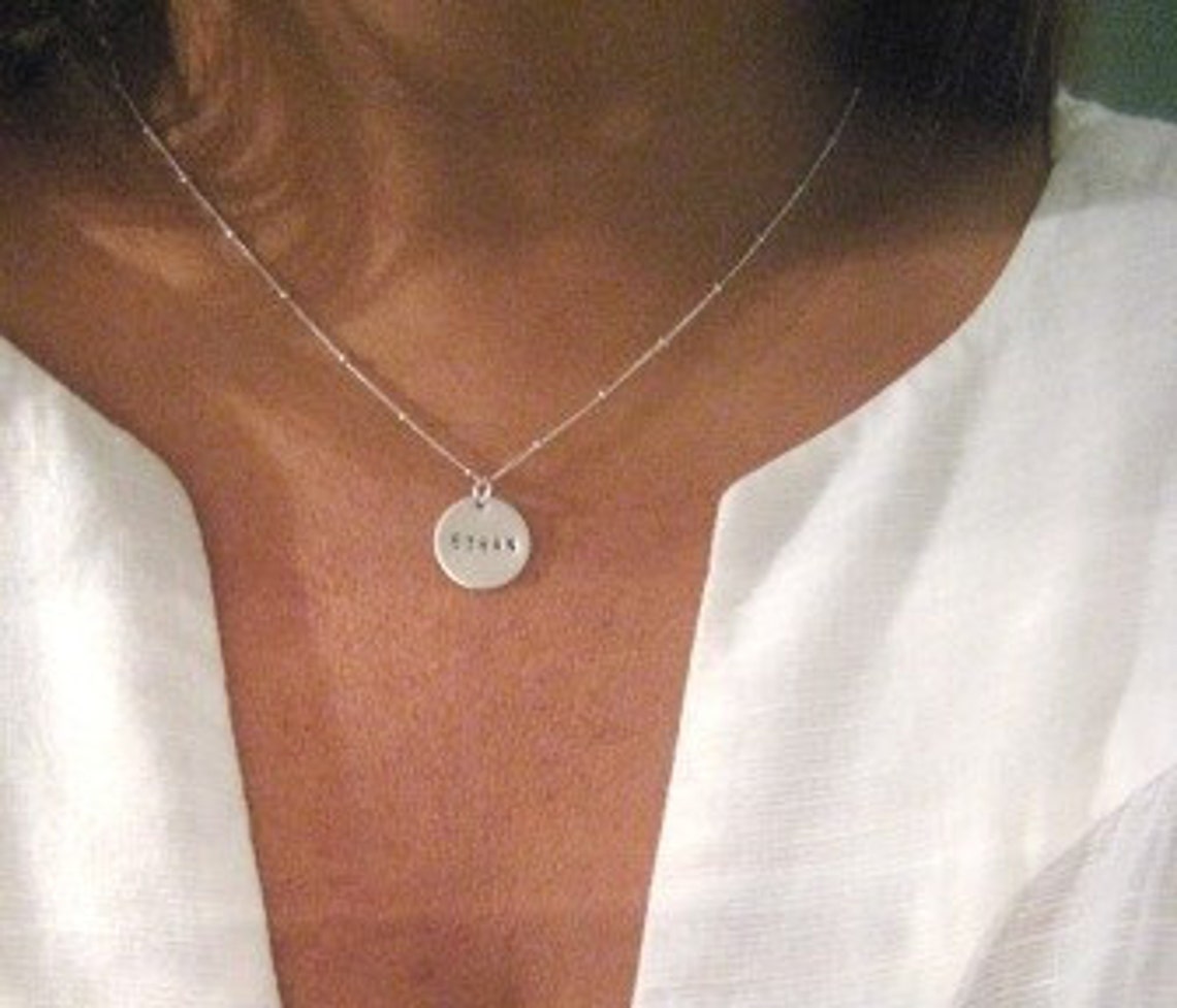 Personalized Silver Charm Necklace one | Etsy