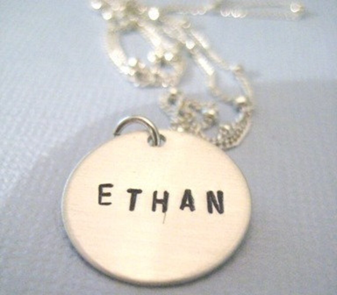 Personalized Silver Charm Necklace one | Etsy