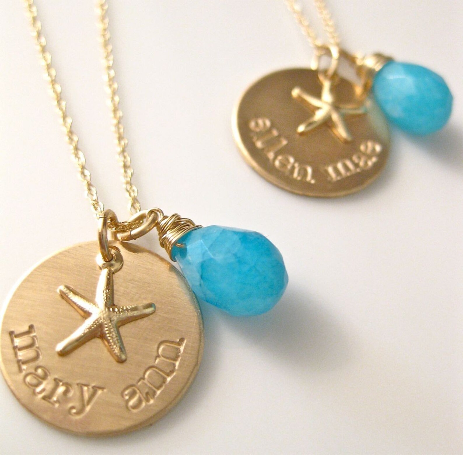 Sea Star Gold Necklace Personalized | Etsy