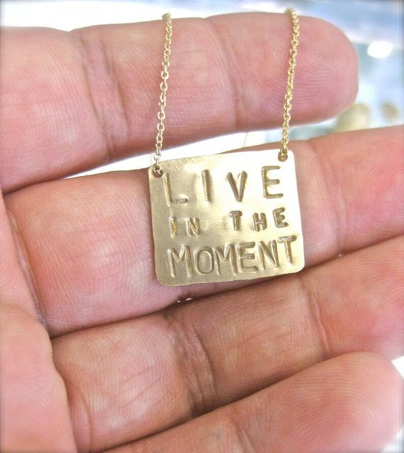 Inspiring Words Jewelry live in the Moment Hand - Etsy