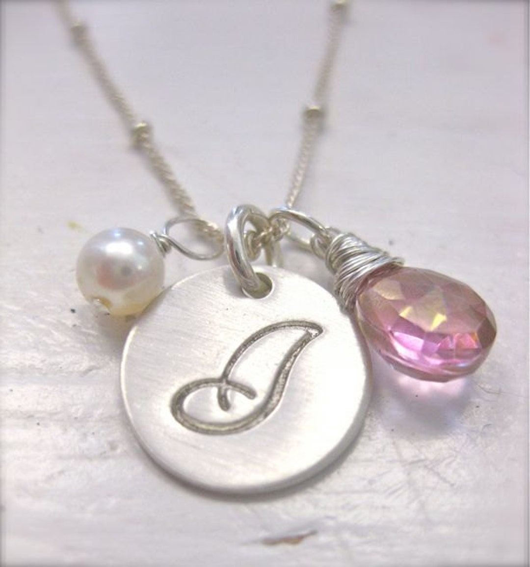 Silver Script Initial Necklace initially Yours Bridesmaids Edition - Etsy