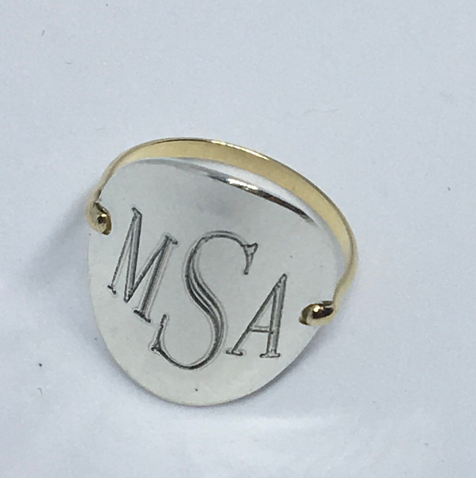 Personalized Monogram Ring Custom engraved on Sterling and | Etsy