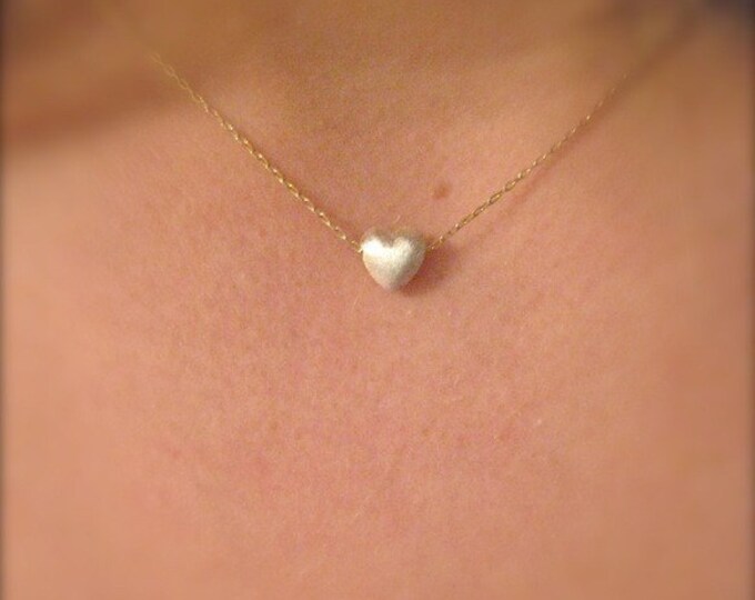 Little Silver Heart Necklace My Growing Heart - Etsy