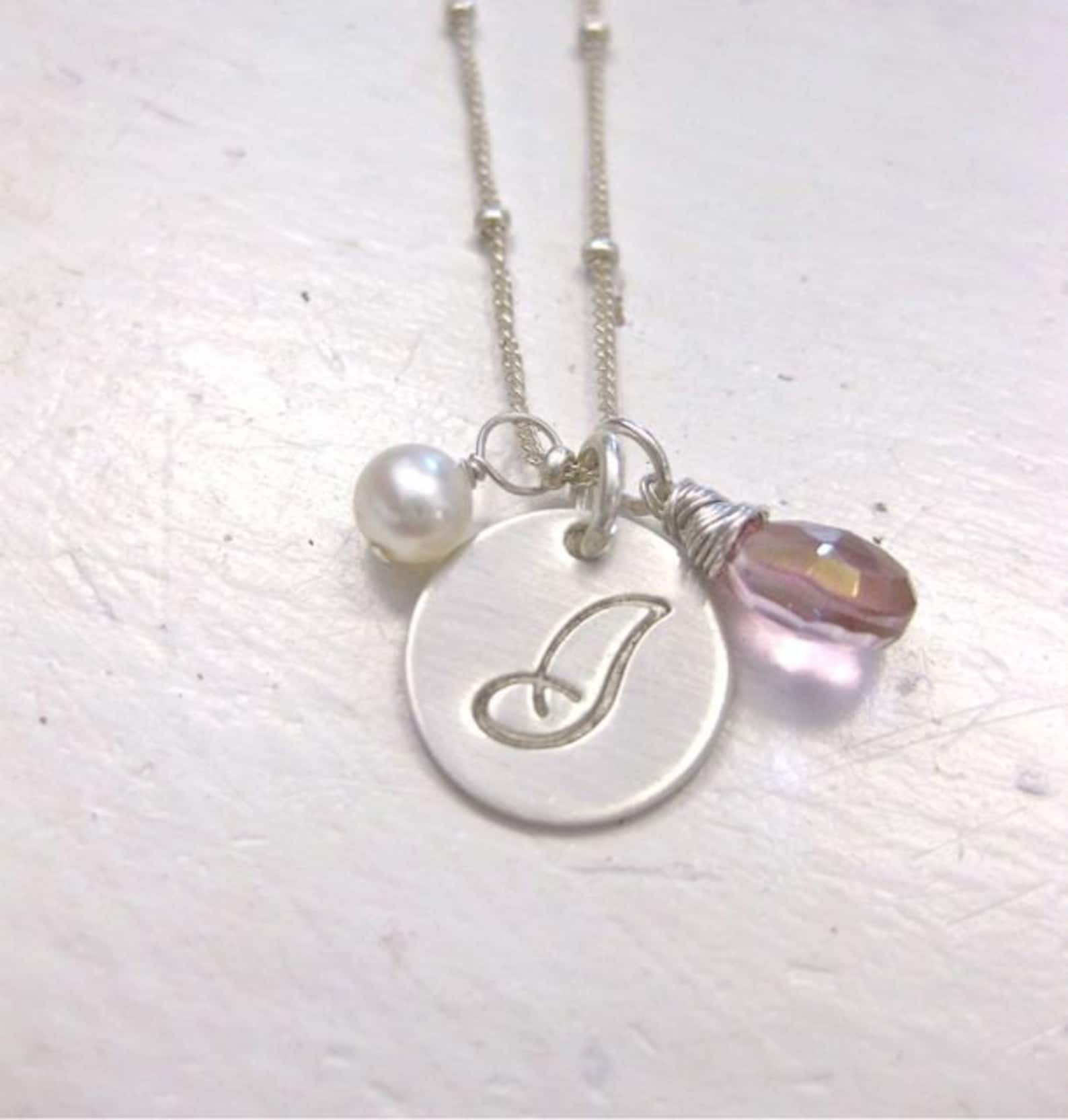 Silver Script Initial Necklace initially Yours - Etsy