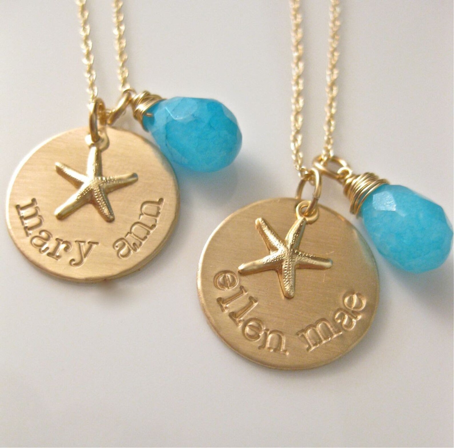 Sea Star Gold Necklace Personalized | Etsy