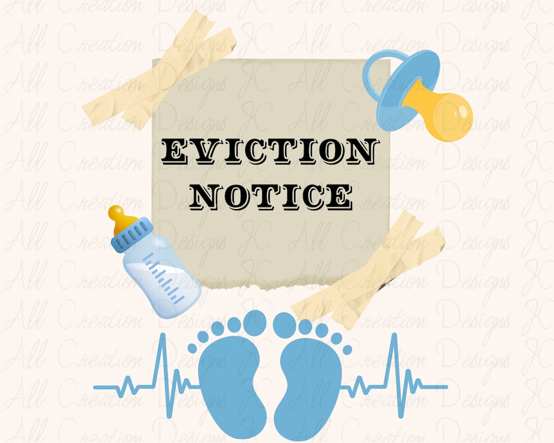 Boy Eviction Notice Baby Gender Reveal PNG Image Sublimation Graphic ...