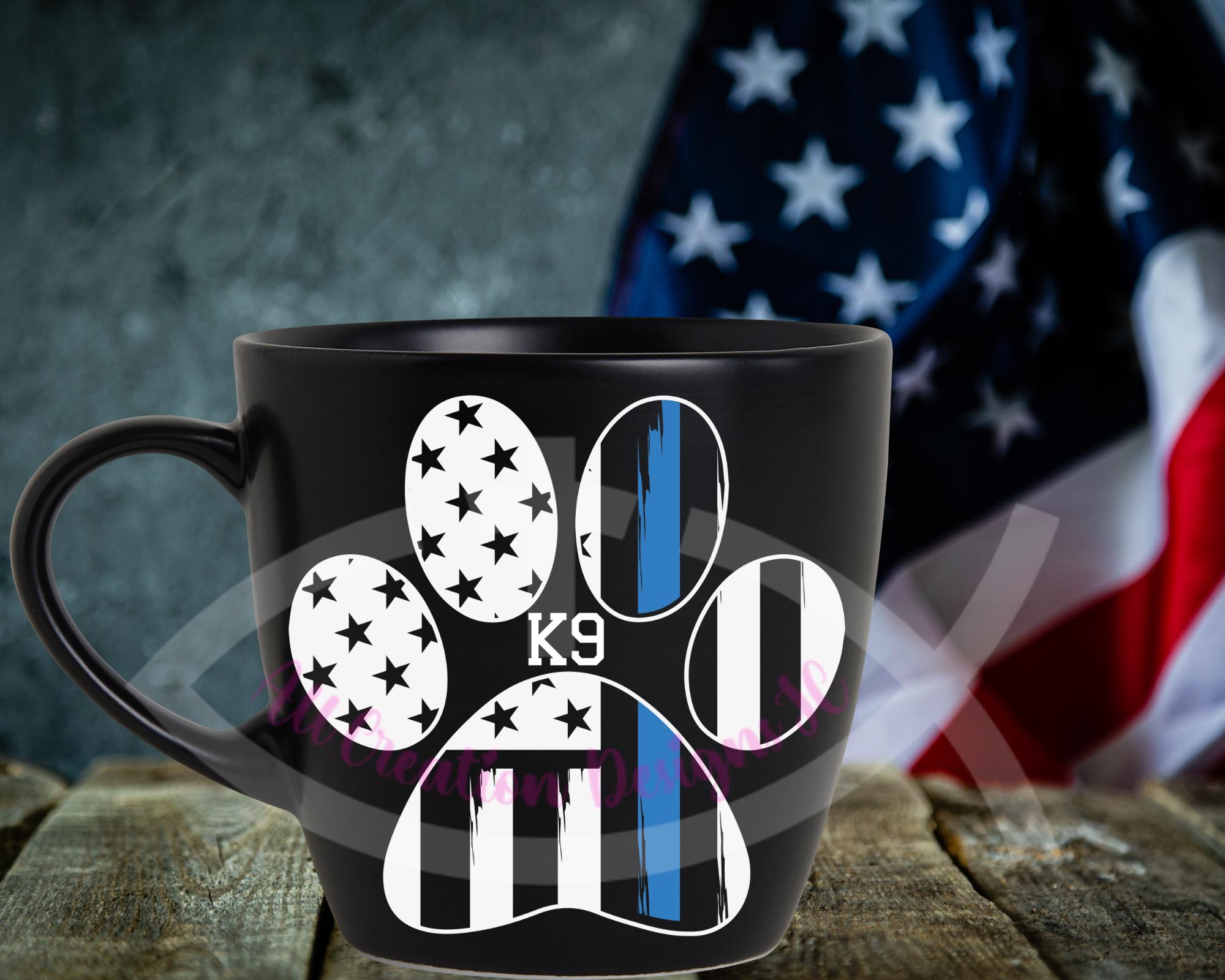 Police K9 Unit Paw Print PNG Image Sublimation Graphic Shirt Design Law ...