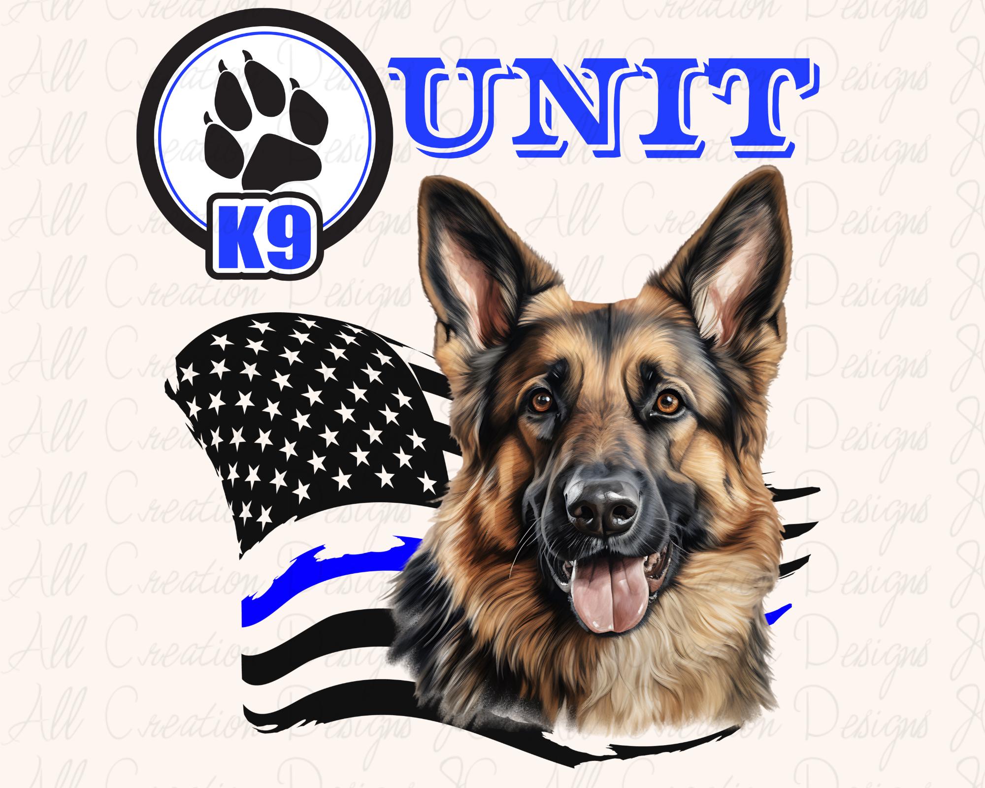 GSD K9 PNG Image Sublimation Graphic Shirt Design Back the Blue Thin ...