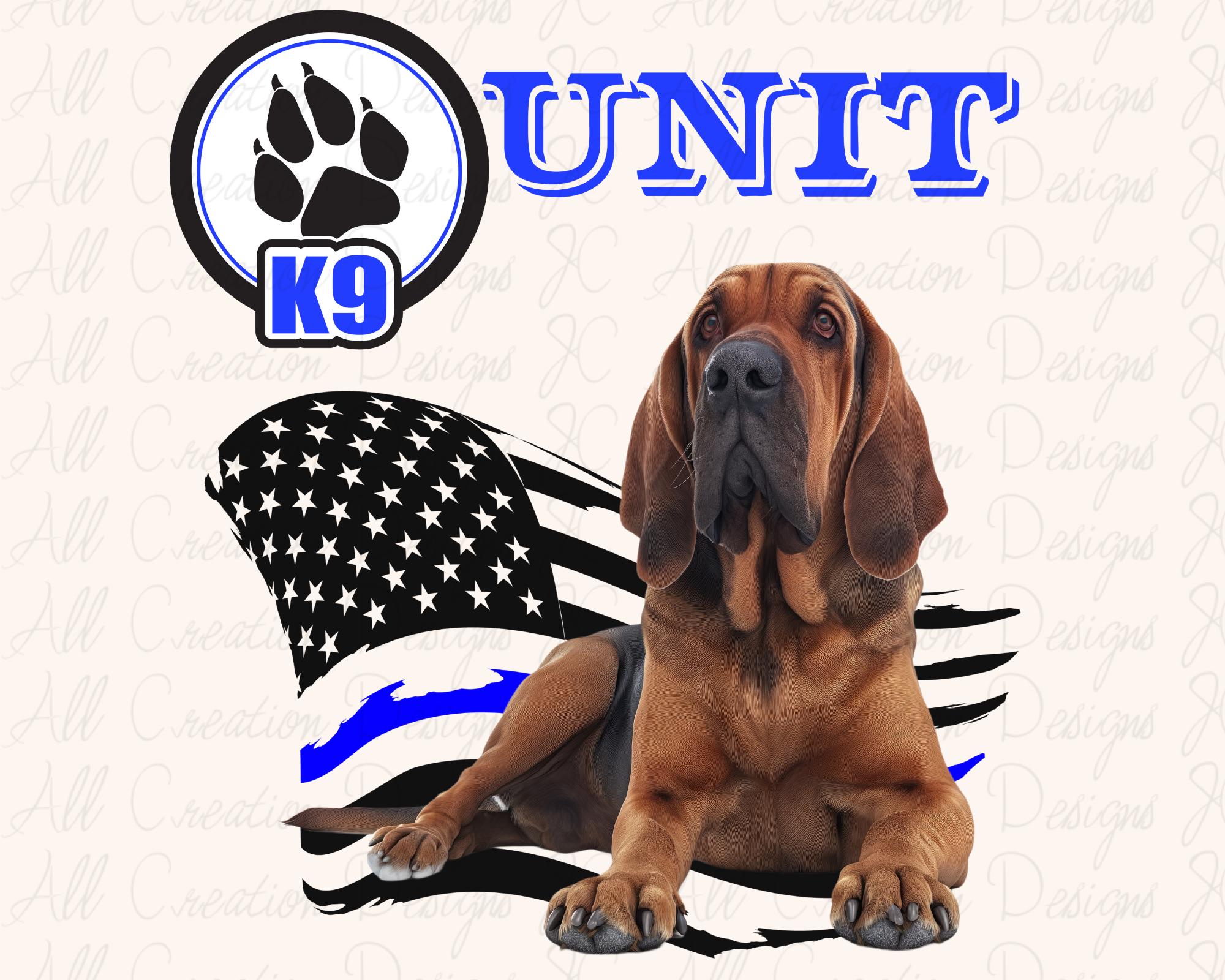 Bloodhound K9 PNG Image Sublimation Graphic Shirt Design Back the Blue ...