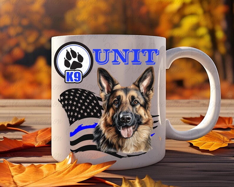 GSD K9 PNG Image Sublimation Graphic Shirt Design Back the Blue Thin ...