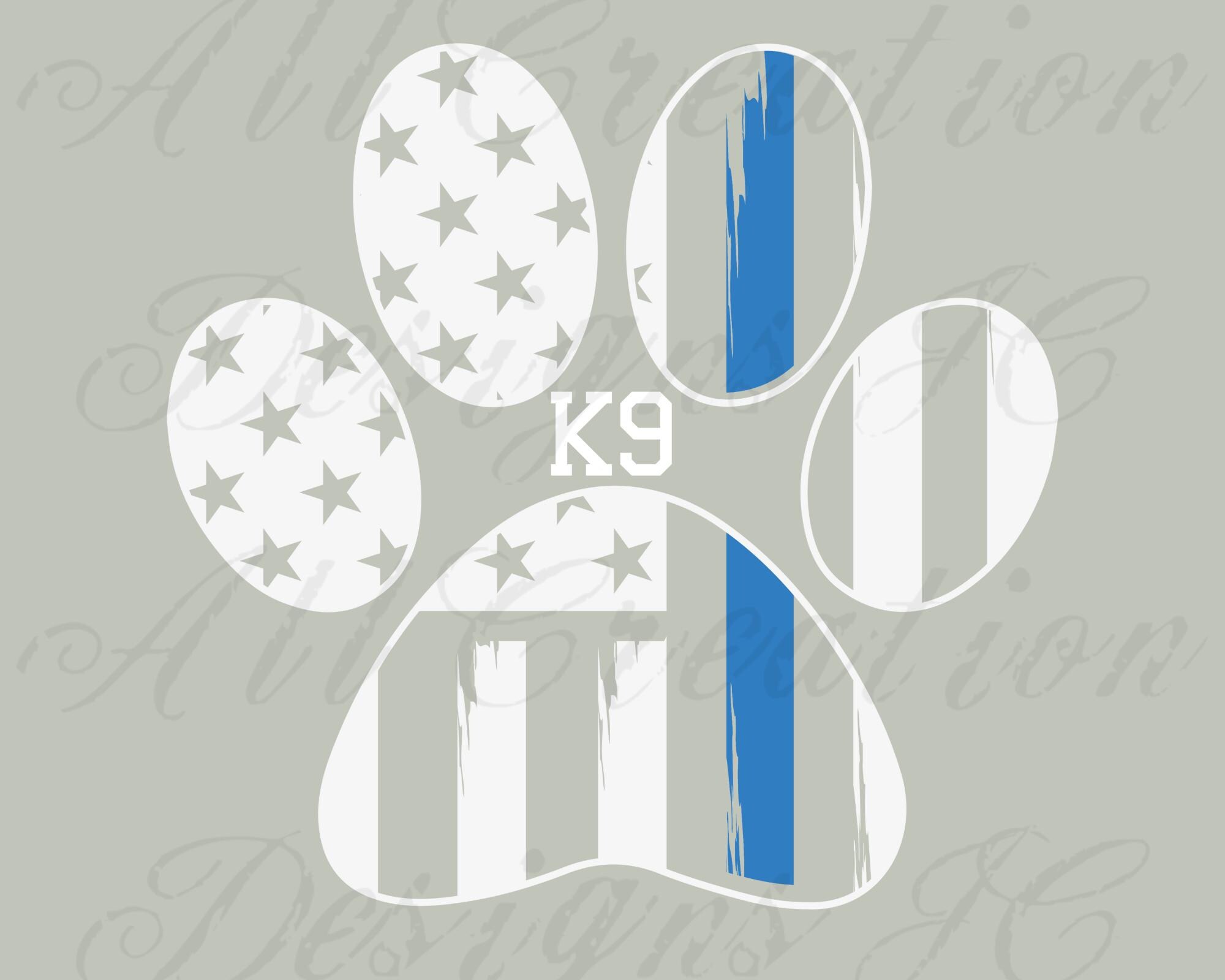 Police K9 Unit Paw Print PNG Image Sublimation Graphic Shirt Design Law ...