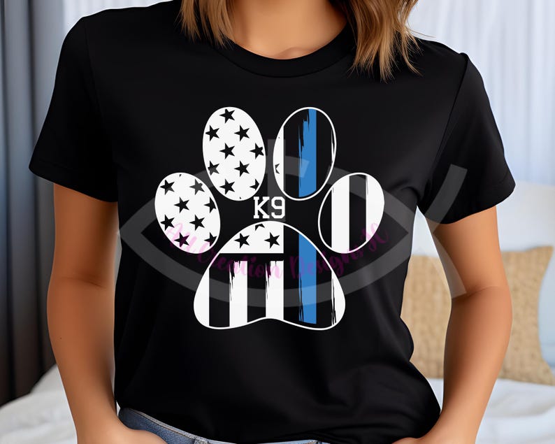 Police K9 Unit Paw Print PNG Image Sublimation Graphic Shirt Design Law ...