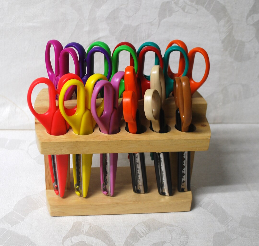 Craft Edgers Scissors With Hardwood Rack 12-piece Fancy Designs Fiskars ...