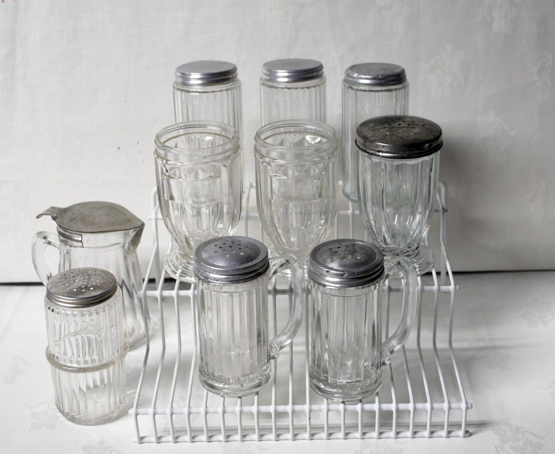 Mission HOOSIER Cabinet SPICE JARS Jeannette, Mission Colonial, Triple ...