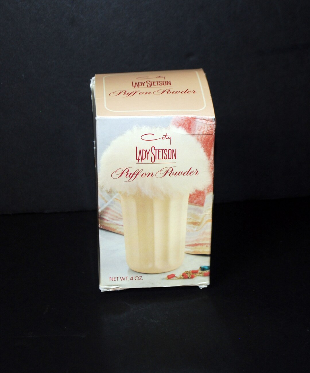 NIB Vintage Lady Stetson PUFF on POWDER Cute Container Holds Powder ...