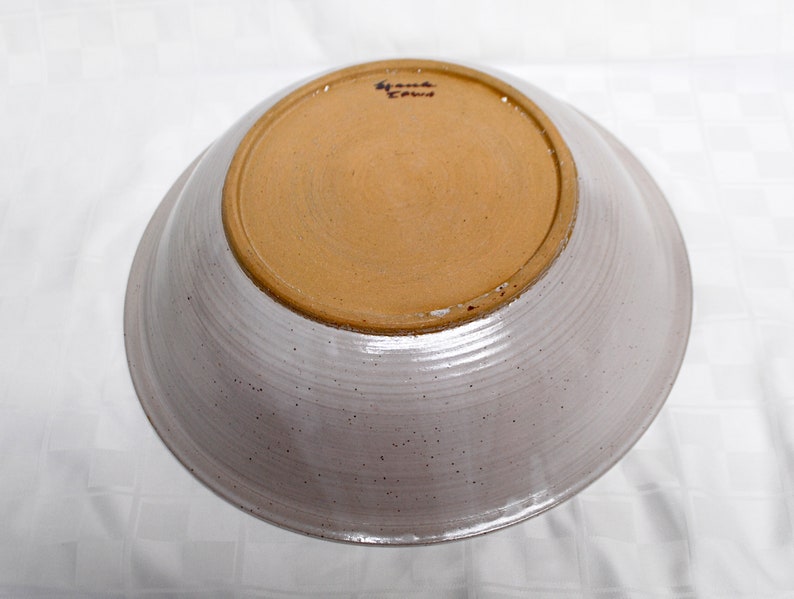 AMANA Colonies BOWL IOWA Pottery Large Bowl Signed Spauk Blue Green ...