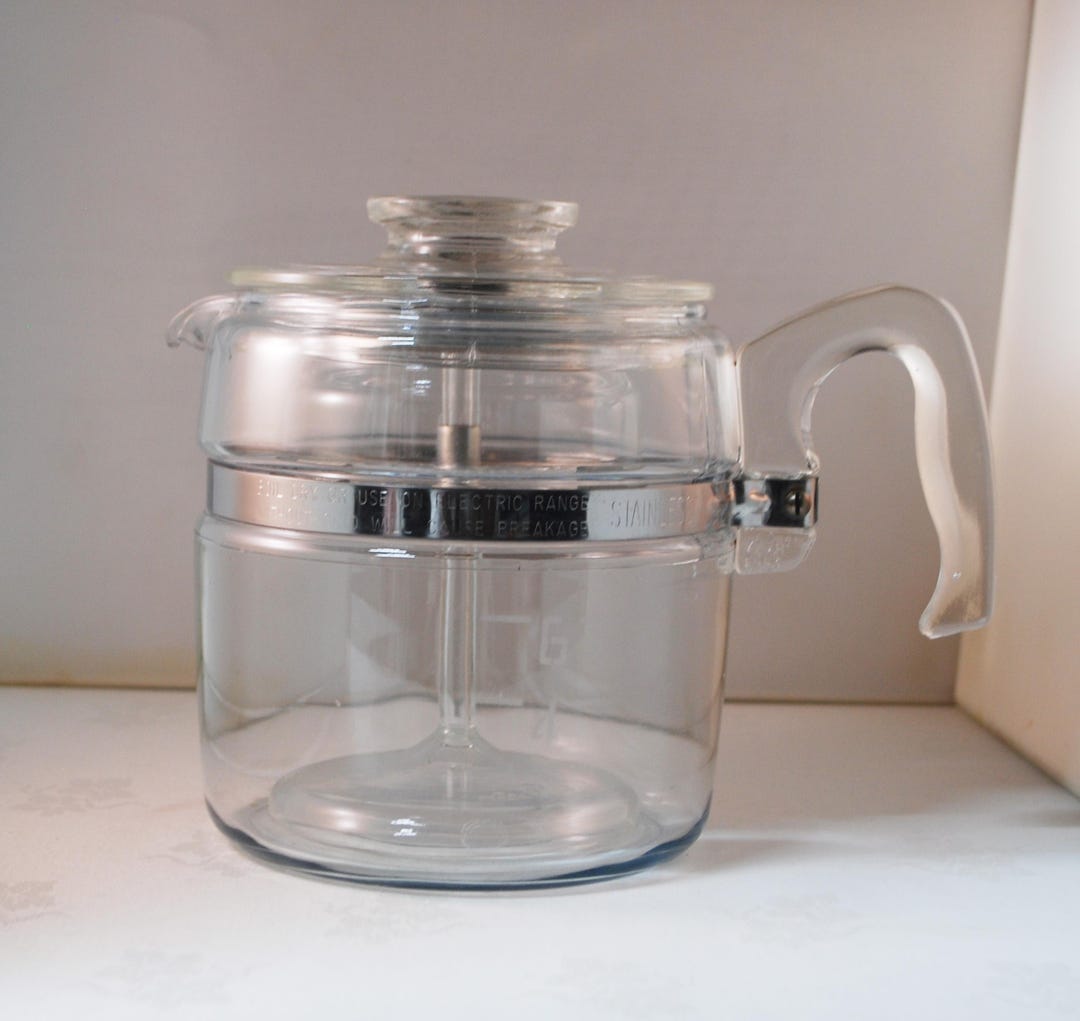 PYREX Flameware 6 Cup Glass Coffee Pot Coffee Percolator All Parts ...