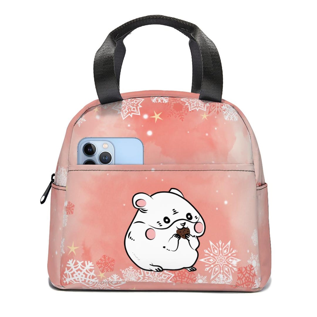 Kawaii Hamster Insulated Lunch Bag – Cute Handheld Tote With Side ...
