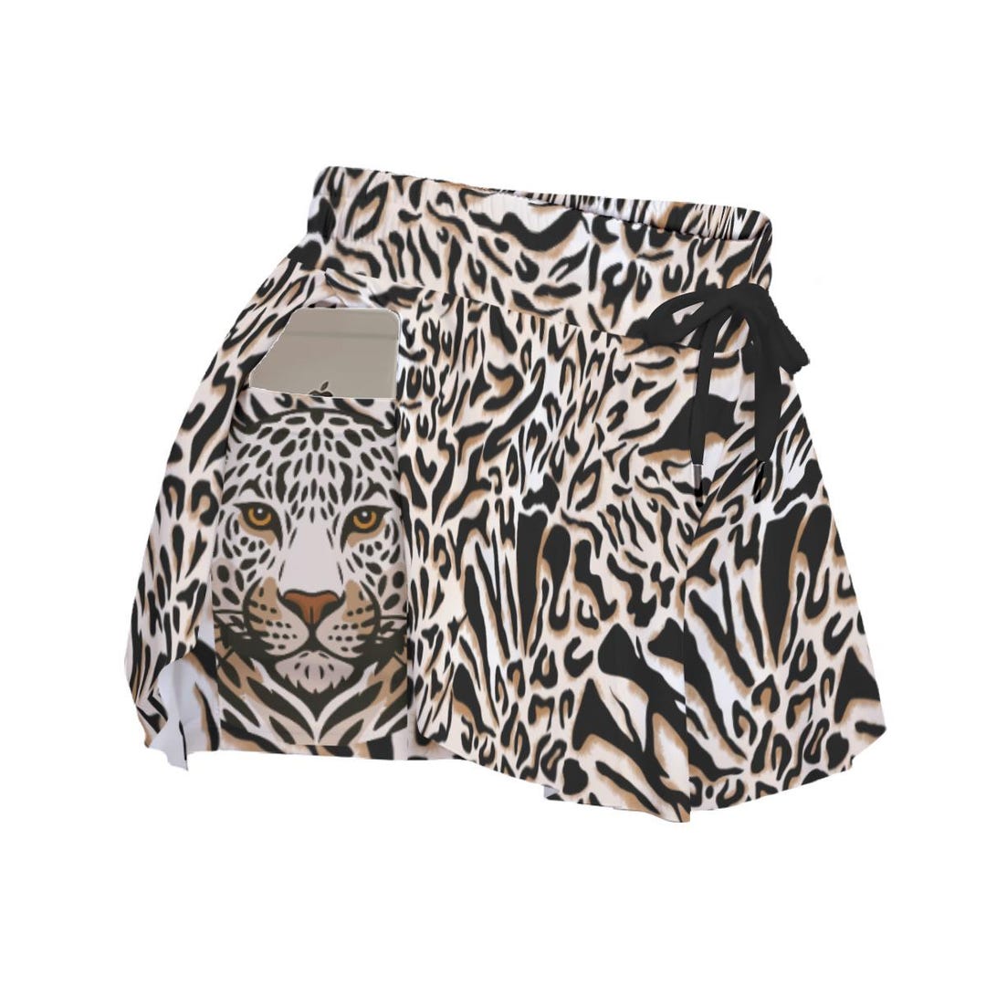 Leopard Print Skort: Kawaii Heaven Microfiber Athletic Skirt Shorts - Etsy