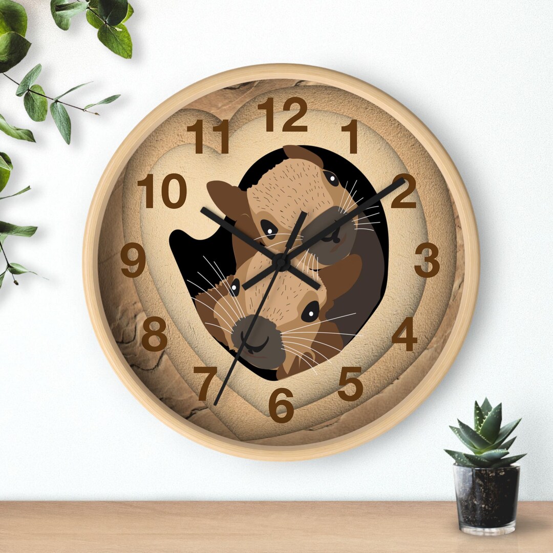 Squirrels in Tree Heart Wall Clock, Nature Lover Gift, Rustic Home Decor, Unique Wooden Clock ...