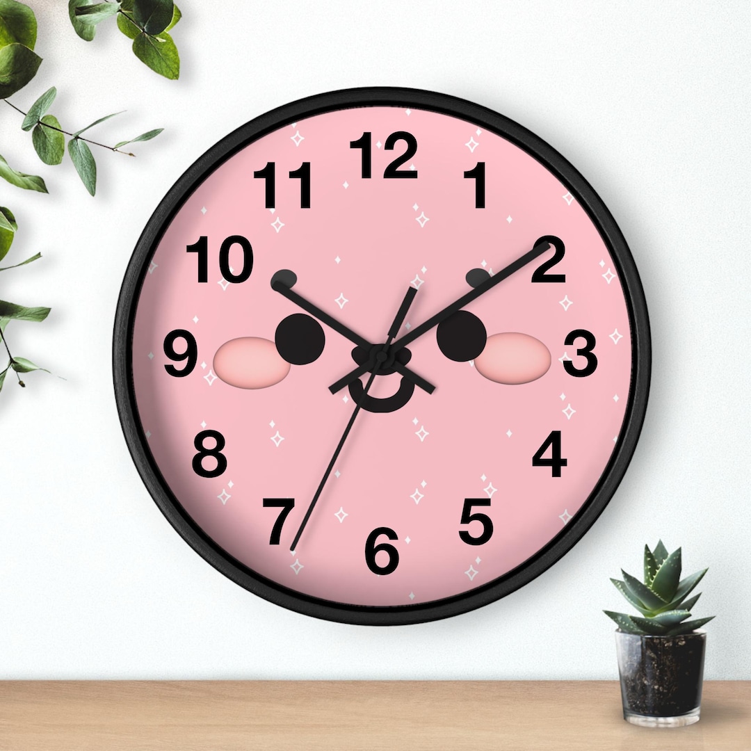 Kawaii Face Wall Clock, Cute Clock, Adorable Timepiece, Cartoon Clock ...