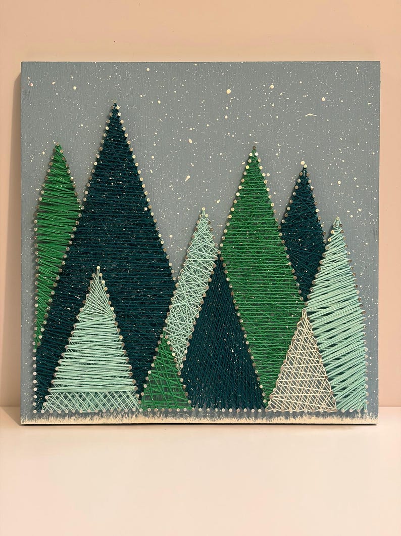 Snowy Forest String Art Wall Art - Etsy
