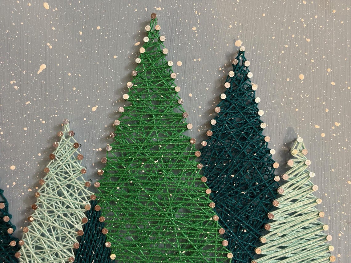 Snowy Forest String Art Wall Art - Etsy