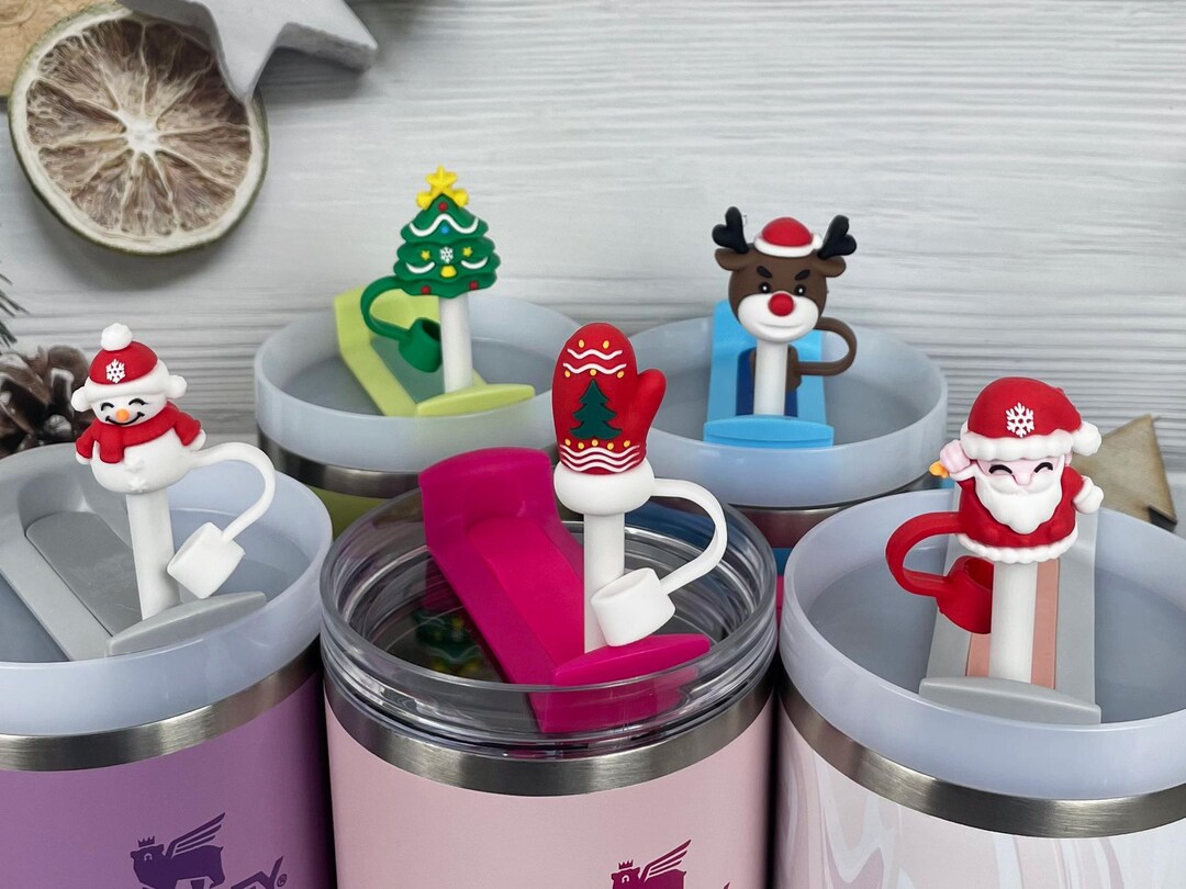 Christmas Straw Topper Christmas Tree Straw Topper Stanley Moose Straw ...