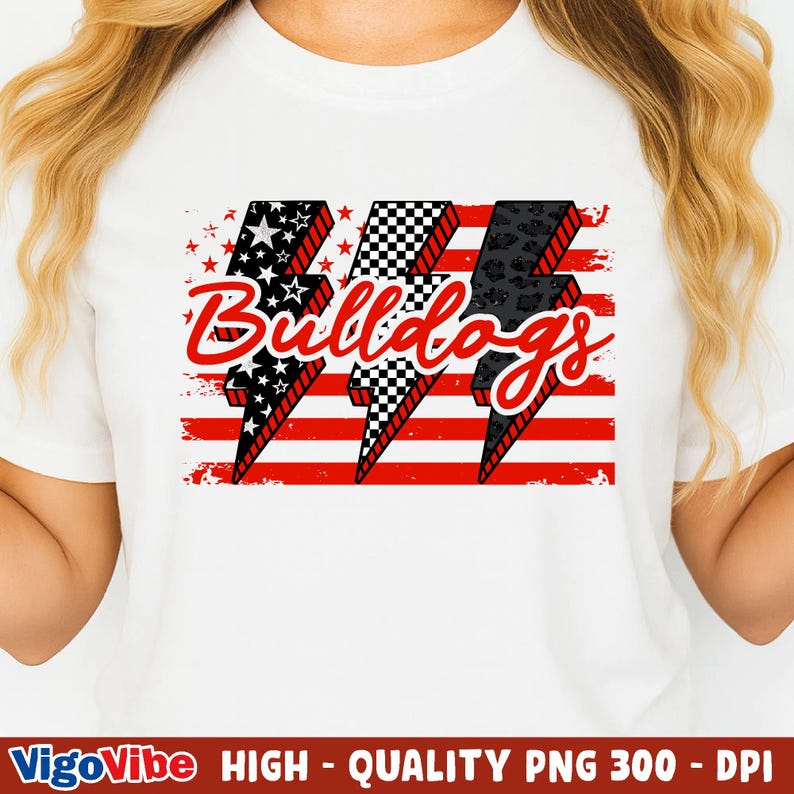 Bulldogs Lightning Bolt PNG / Leopard & Checkerboard School Spirit ...