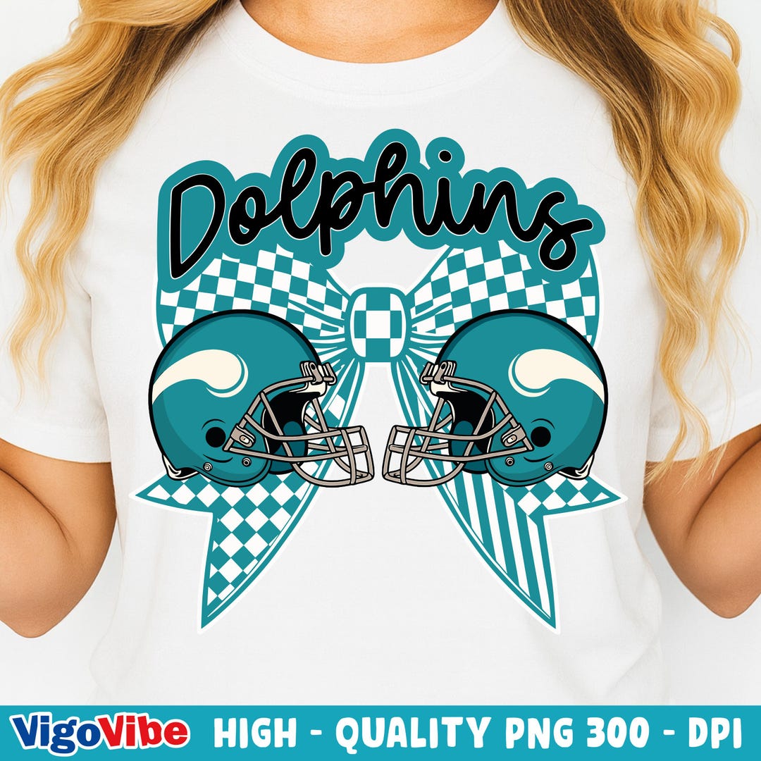 Dolphin PNG Coquette Bow Mascot PNG / Cheer Dolphins Lovers | Digital ...