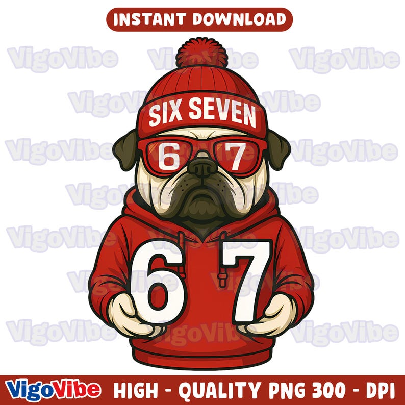 Bulldog 67 SIX SEVEN PNG / Bulldogs Meme 67 | Instant Download - Etsy