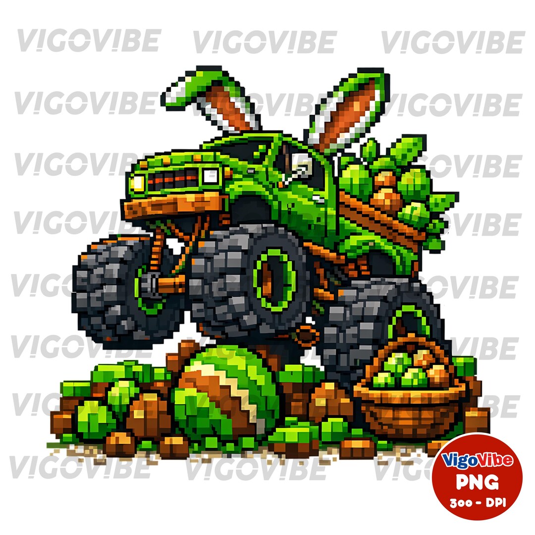 Game Pixel Easter Monster Truck Game Pixel Png, Monster Truck Easter ...