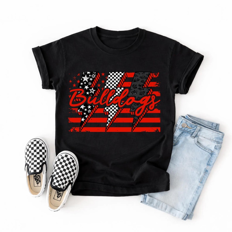 Bulldogs Lightning Bolt PNG / Leopard & Checkerboard School Spirit ...
