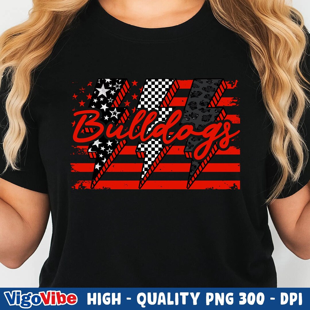 Bulldogs Lightning Bolt PNG / Leopard & Checkerboard School Spirit ...