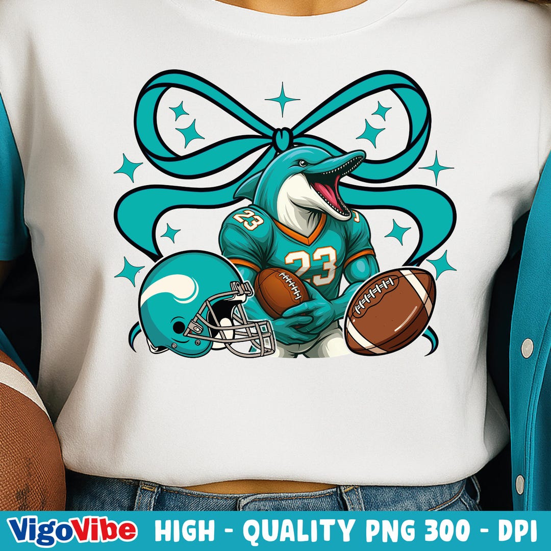 Dolphin PNG Coquette Bow Mascot PNG / Cheer Dolphins Lovers | Digital ...