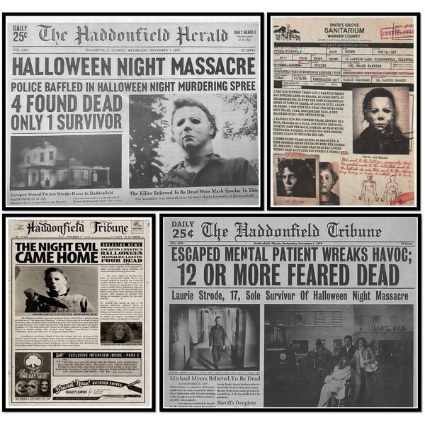 Horror Movie Poster Newspaper - Etsy