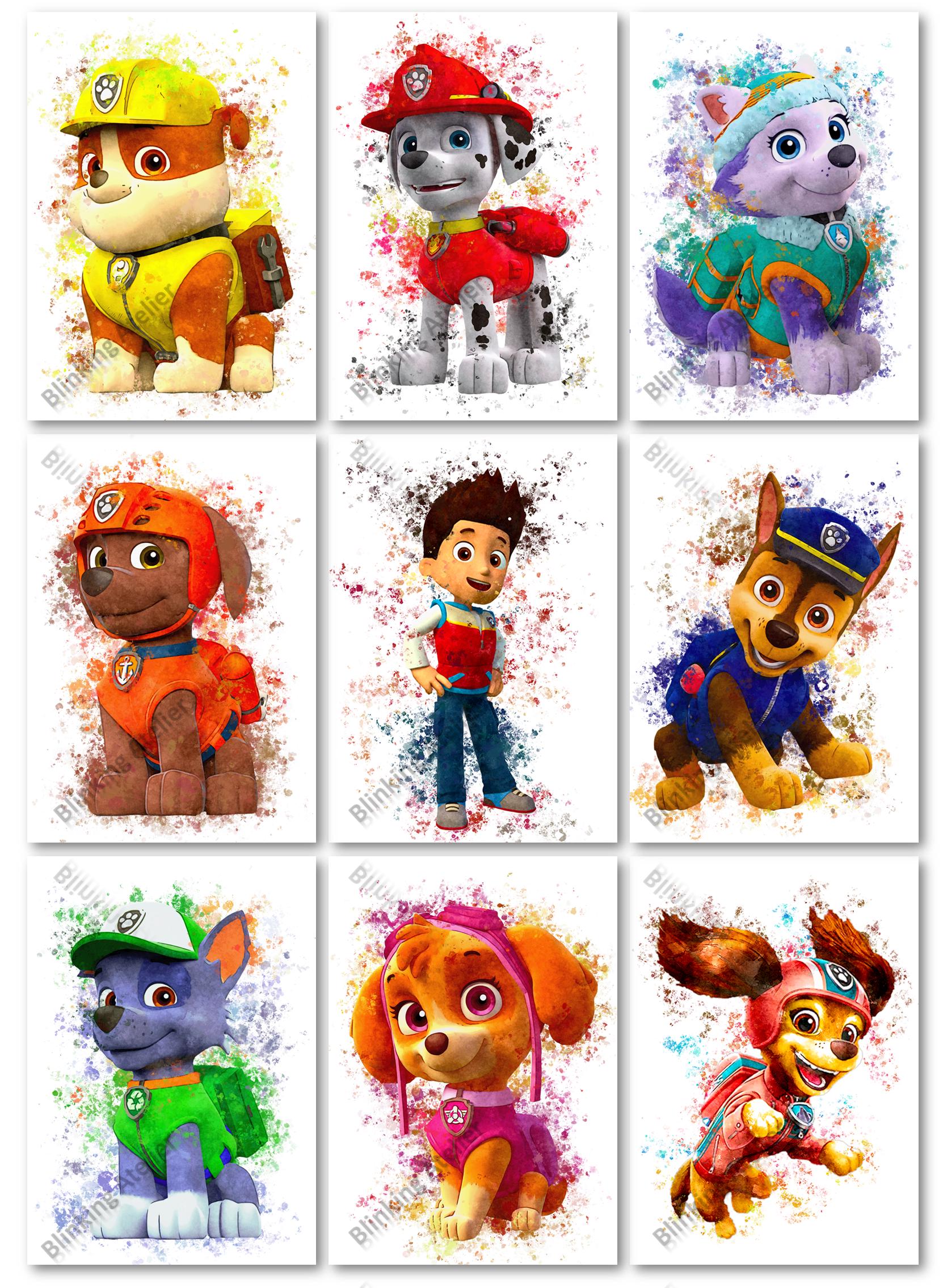 Paw Patrol Posters for Boys Room and Girls Bedroom Wall Art Decor Set ...