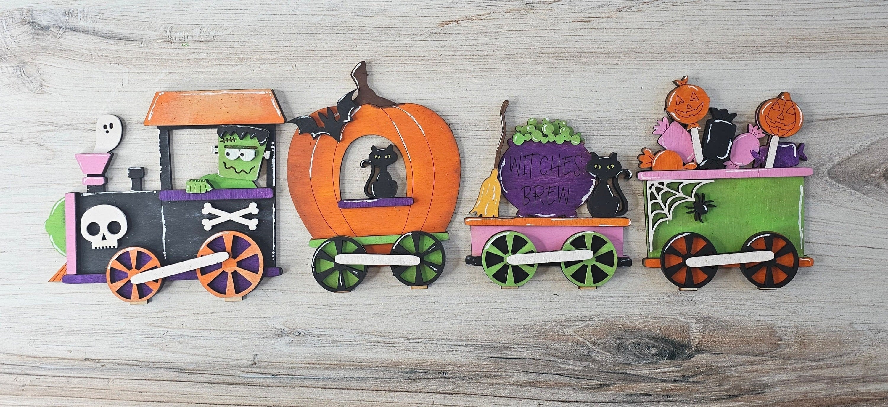 Halloween Train Set Wood Blanks for Crafting and Painting - Etsy