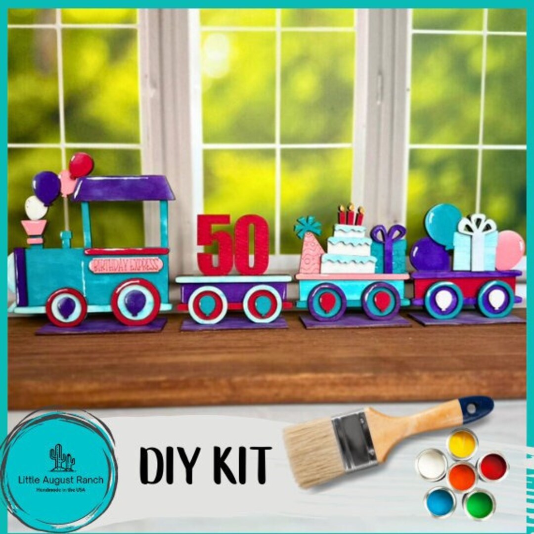 Birthday Train Set Wood Blanks for Crafting and Painting - Etsy