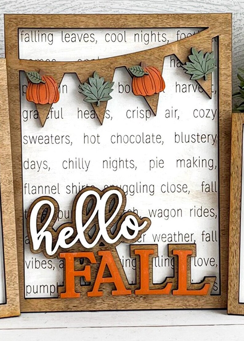 Fall Sign Trio DIY Wood Blanks for Crafting and Painting, Large Decor ...
