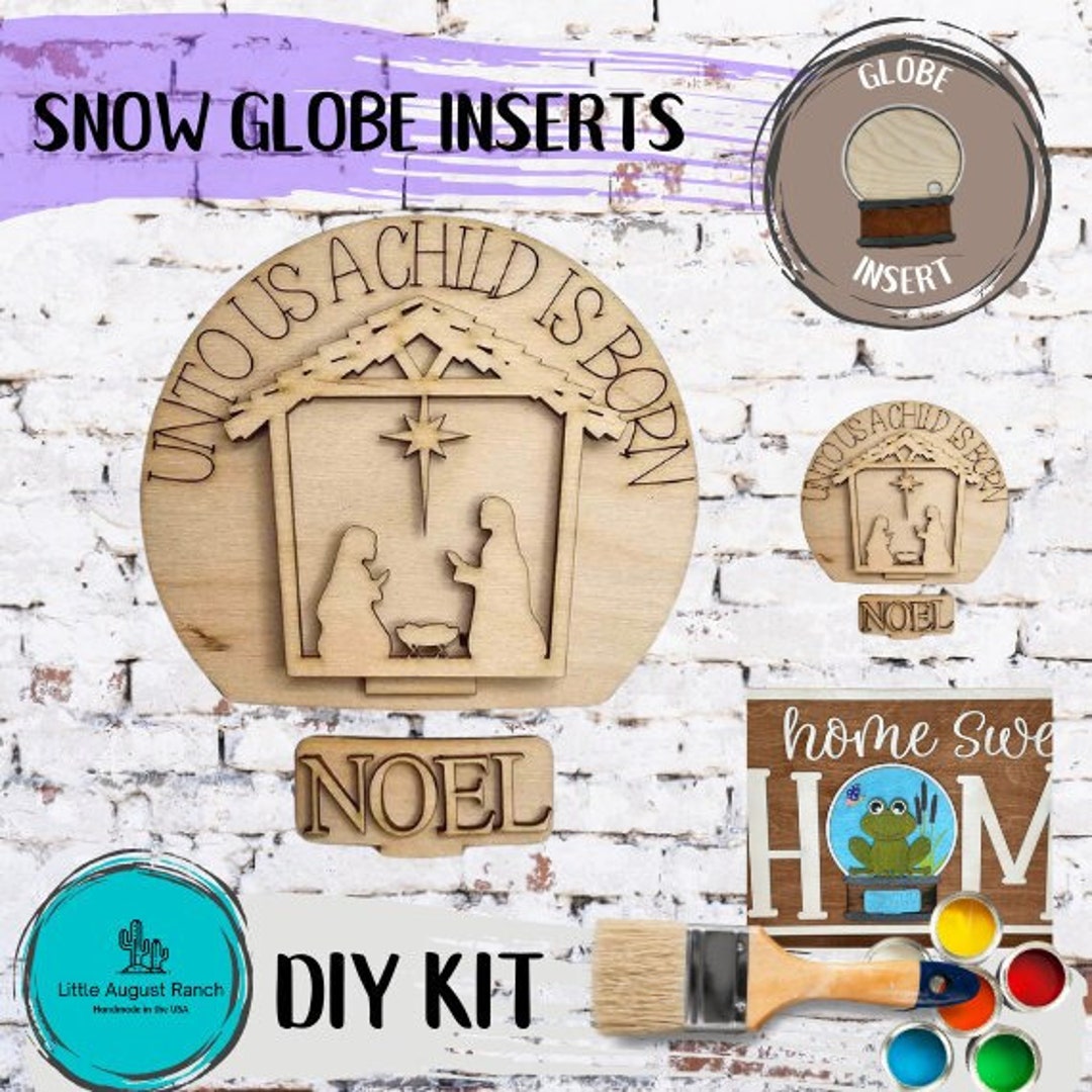 Nativity Insert for Snow Globe DIY Interchangeable Decor Inserts Wood ...