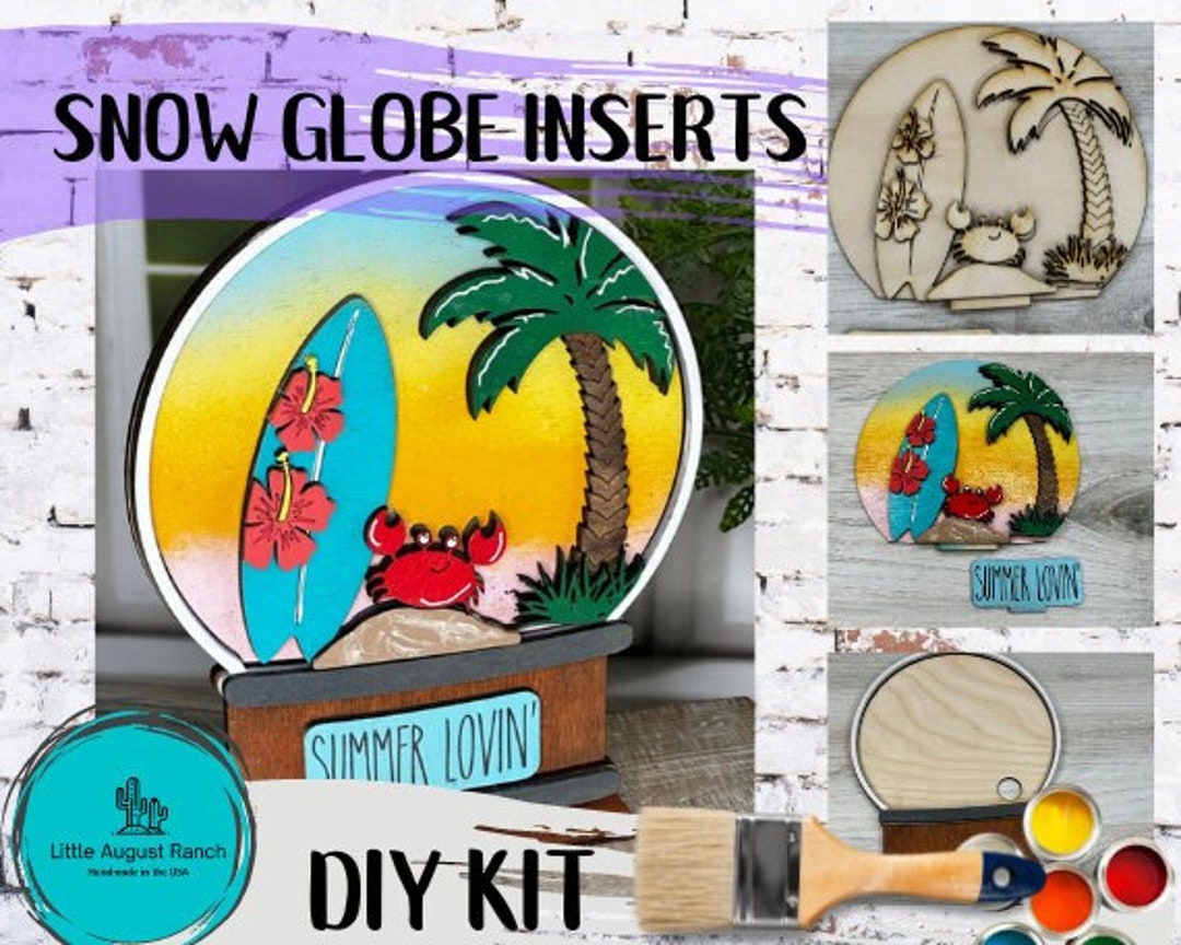 Beach Insert for Snow Globe DIY Interchangeable Decor Inserts Wood ...