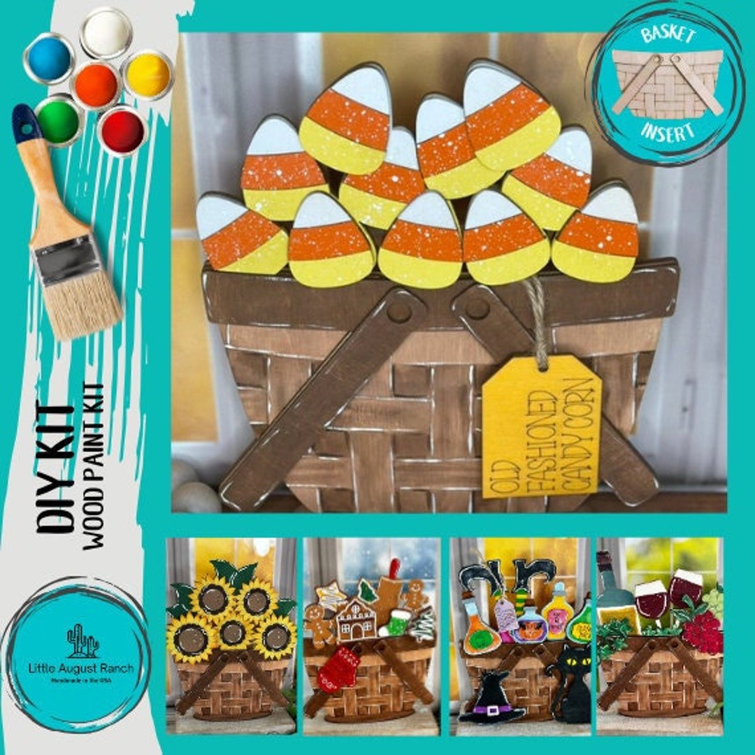 DIY Candy Corn Insert for Interchangeable Basket Decor Wood Blank for ...