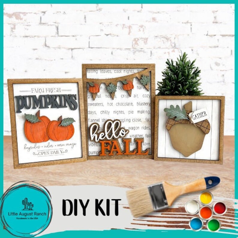 Fall Sign Trio DIY Wood Blanks for Crafting and Painting, Large Decor ...