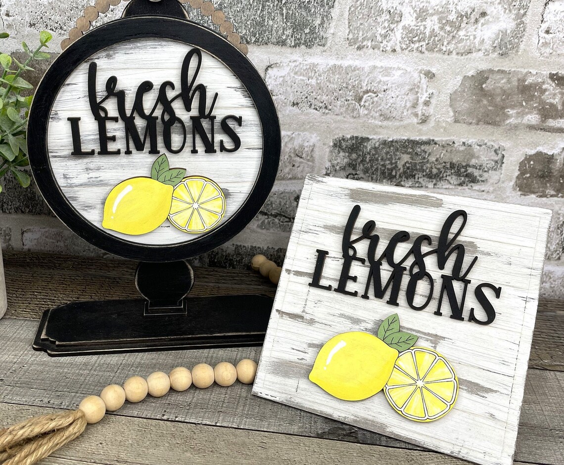 Lemon DIY Tabletop Round/square Sign Holder Wood Blanks for Painting ...
