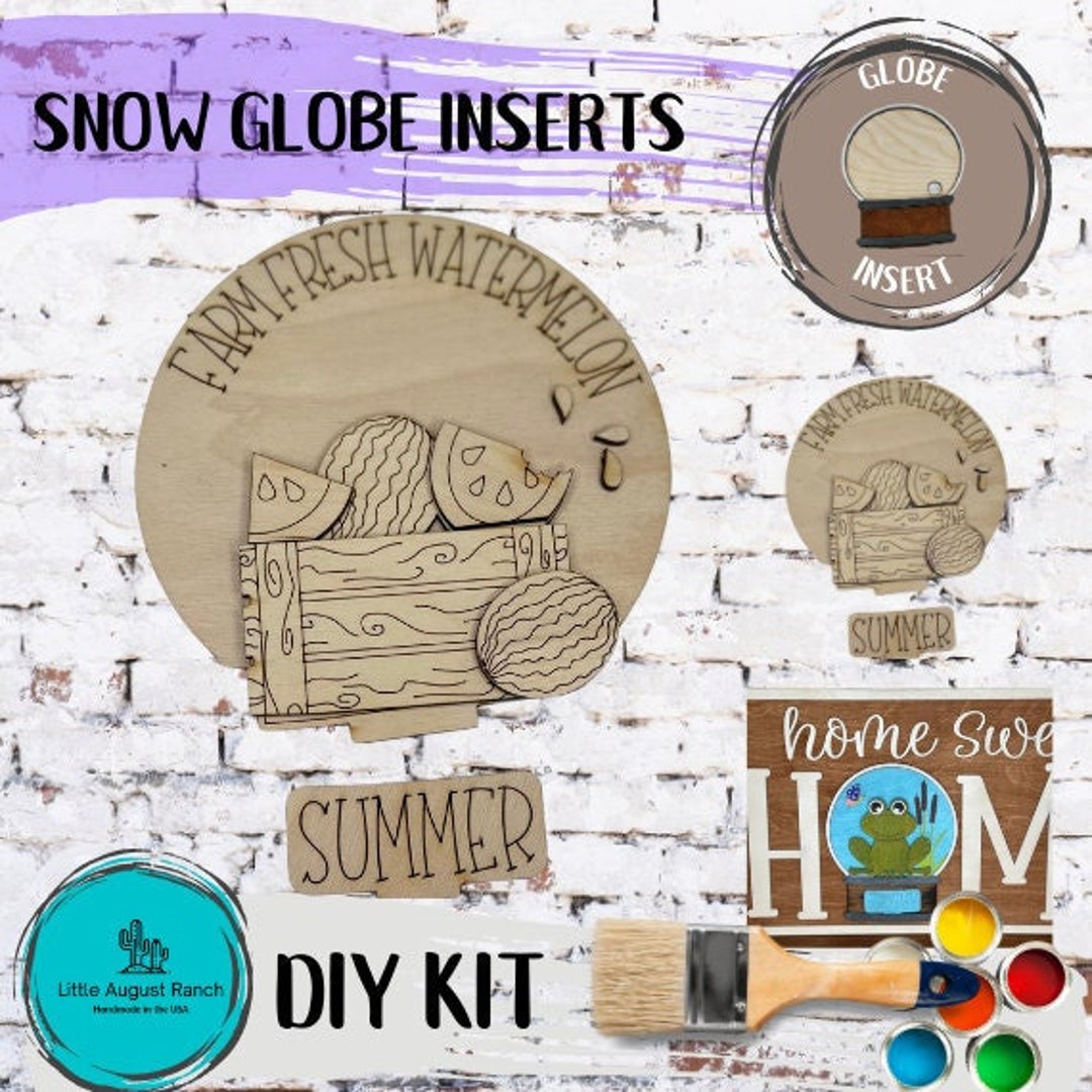 Watermelon Insert for Snow Globe DIY Interchangeable Decor Inserts Wood ...
